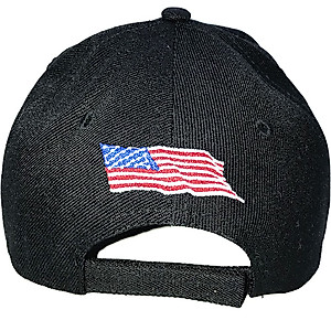 U.S. Army Baseball Caps Hats | Military Veterans Apparel | 3D Embroidered | Adjustable (Disabled Veteran with US Flag and Eagle) Black