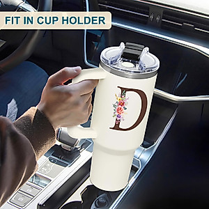 Personalized Gifts For Women - Personalized Gifts For Birthday, Christmas - Monogrammed Gifts Customized Gifts For Woman, Mom, Wife, Best Friend, Sister, Coworkers - Custom Tumbler With Handle 40oz