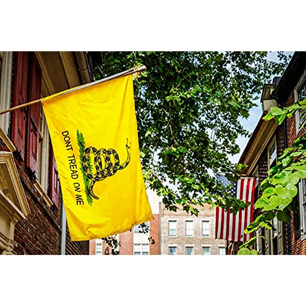 Dont Tread On Me Flag 3x5 Outdoor 240D Heavy Polyester Duty Double Sided 3ply Gadsden Flag Vibrant Colors ​Durable Canvas Header with 2 Brass Grommets Tea Party Rattle Snake Banner