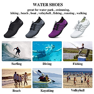 Racqua Pool Shoes Quick Dry Barefoot Water Aqua Sport Beach Swim Surf Diving for Men Women Black 10 Women/9 Men