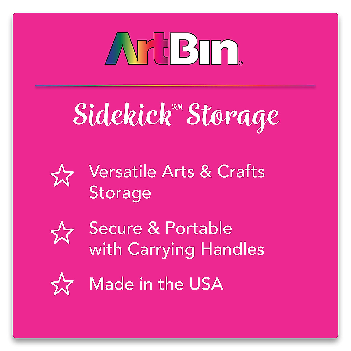 ArtBin 8408AB Sidekick Carrying Case, Portable Art & Craft Organizer with Handle, [1] Plastic Storage Case, Translucent