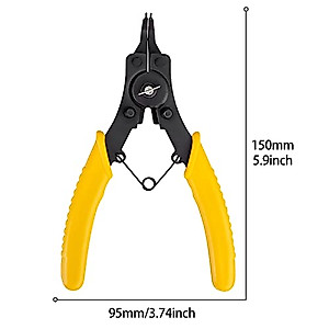 4 in 1 Snap Ring Pliers Set, Dual-purpose Circlip Convertible Snap Ring Plier Set Circlip Sets for Internal and External Snap Plier