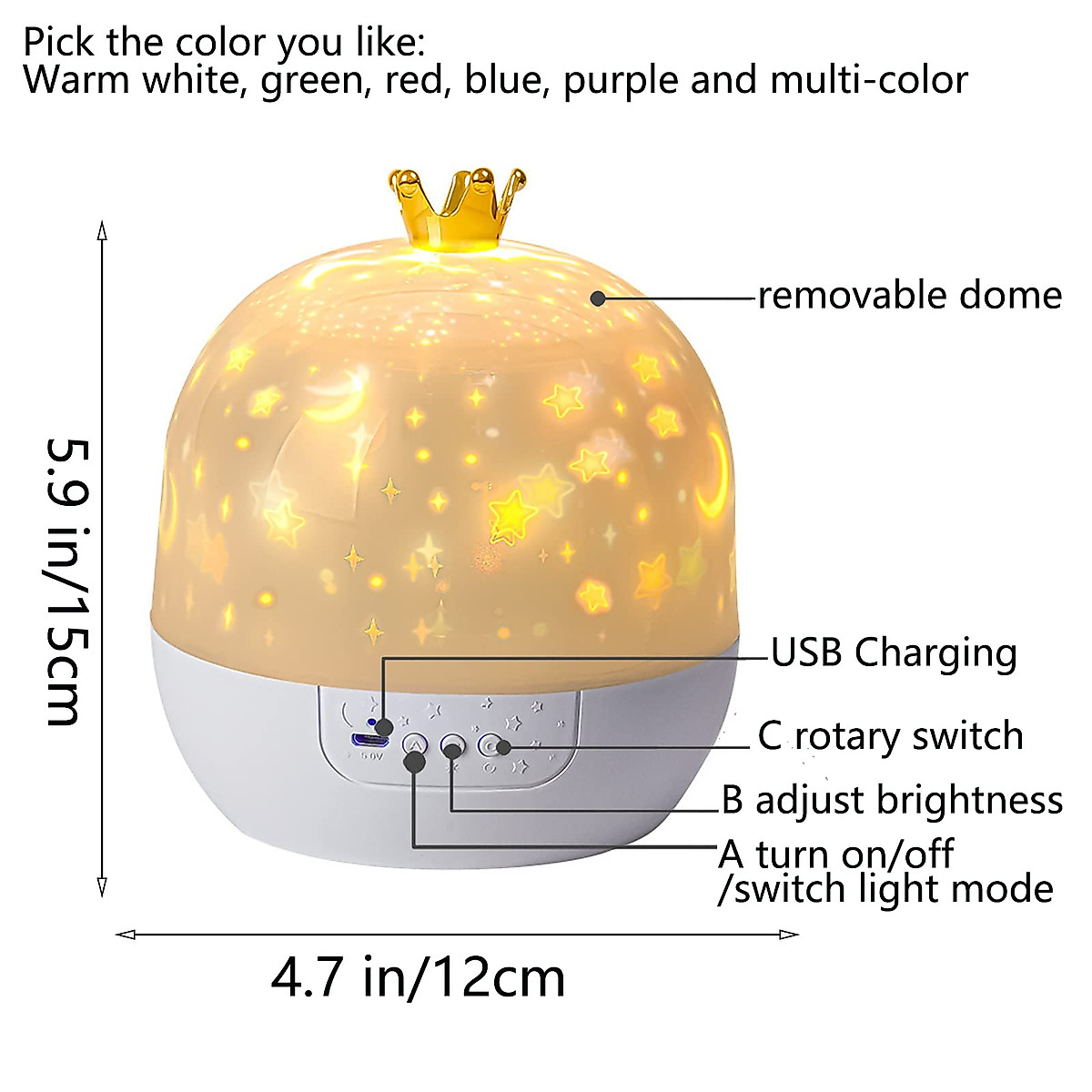 Star Projector Night Light for Kids, 2 in 1 Projector and Night Light for Kids Room,360° Rotation Ocean Galaxy Projector for Children Baby Nursery Toys Birthday （6 Films