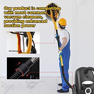 Drywall Sander,950W Electric Drywall Sander with Vacuum, Popcorn Ceiling Removal Tool with Variable Speed 800-2100RPM,Floor Sander with Foldable Handle, 16 Sanding Discs,Pure-Copper Motor (Yellow)