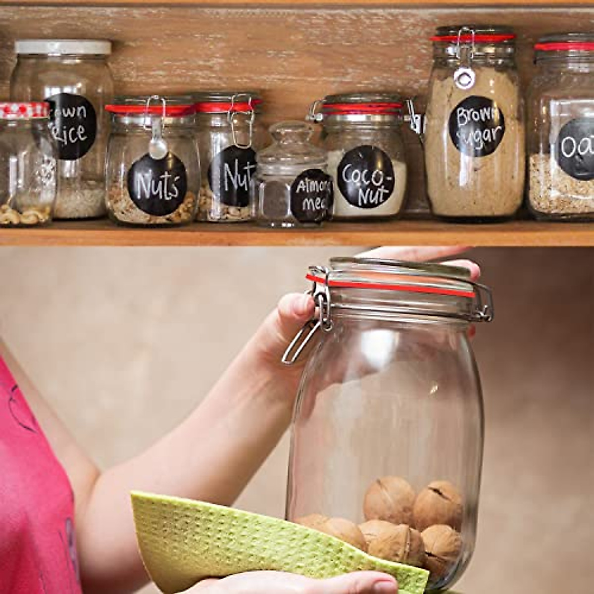 12 Pieces Rubber Seals for Glass Jars, Airtight Silicone Mason Jar Gaskets, Leakproof Silicone Replacement Gaskets for Storage Jars, Elastic and Fits Most Sizes (Red)