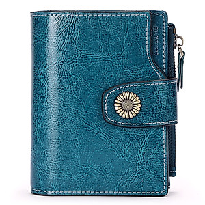 FALAN MULE Small Wallet for Women Genuine Leather Bifold Compact Small Womens Wallet with RFID Blocking