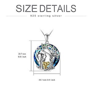 TOUPOP Mothers Day Gifts from Daughter Sterling Silver Tree of Life Elephant Pendant Necklaces Mother Daughter Jewelry Gifts for Women Mom Mother from Daughter Son