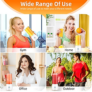 Portable Mini Blender,Personal Blender for Shakes and Smoothies,Fresh Juice Portable Blender With USB Rechargeble,Cordless 15 OZ Mini Fruit Juice Mixer For Travel,Camping,Gym,Office