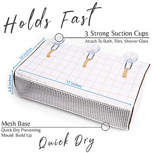 Large Bath Toy Storage with A Quick Dry Mesh Base. Sturdy Bath Toy Holder with 3 Strong Suction Cups. The Bath Toy Organizer Keeps Your Bathroom Tidy. Bathtub Toy Holder (Golden Check)