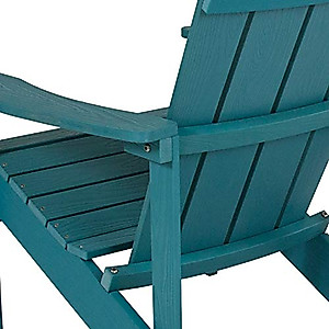 Flash Furniture Charlestown Commercial Grade Indoor/Outdoor Adirondack Chair, Weather Resistant Durable Poly Resin Deck and Patio Seating, Sea Foam