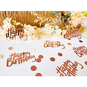Rose Gold Birthday Confetti for Table Decorations,Table Sprinkle Dessert Table Decorations Light Up Your Birthday Party