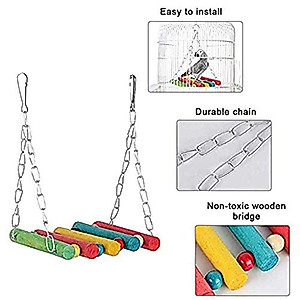 Small Bird Swing Toys, Bird Parrot Swing Chewing Toys - Hanging Bell Birds Cage Toys 8 Pcs