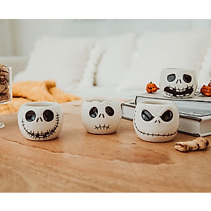 Disney The Nightmare Before Christmas Jack Skellington Faces 3-Ounce Mini Shot Glass Cups, Set of 4