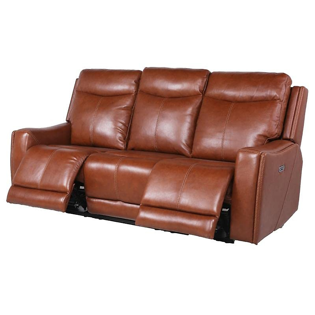Steve Silver Natalia Recliner Coach Sofas, 82.5" L x 39" W x 42" H, Caramel Leather
