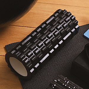 The Gym Sessions Unisex_Adult EVAROL Massage Roller, Black, 13 x 5.5 cm