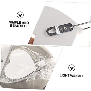 CHILDWEET 5pcs Hook up Wooden Coat Hooks Wood Decor Hat Wall Hanger Wall Mount Clothes Rack Heart Key Hooks Sticky Wall Hangers Decorative Hook Wooden Hooks Heart Shape Hooks Ledge White