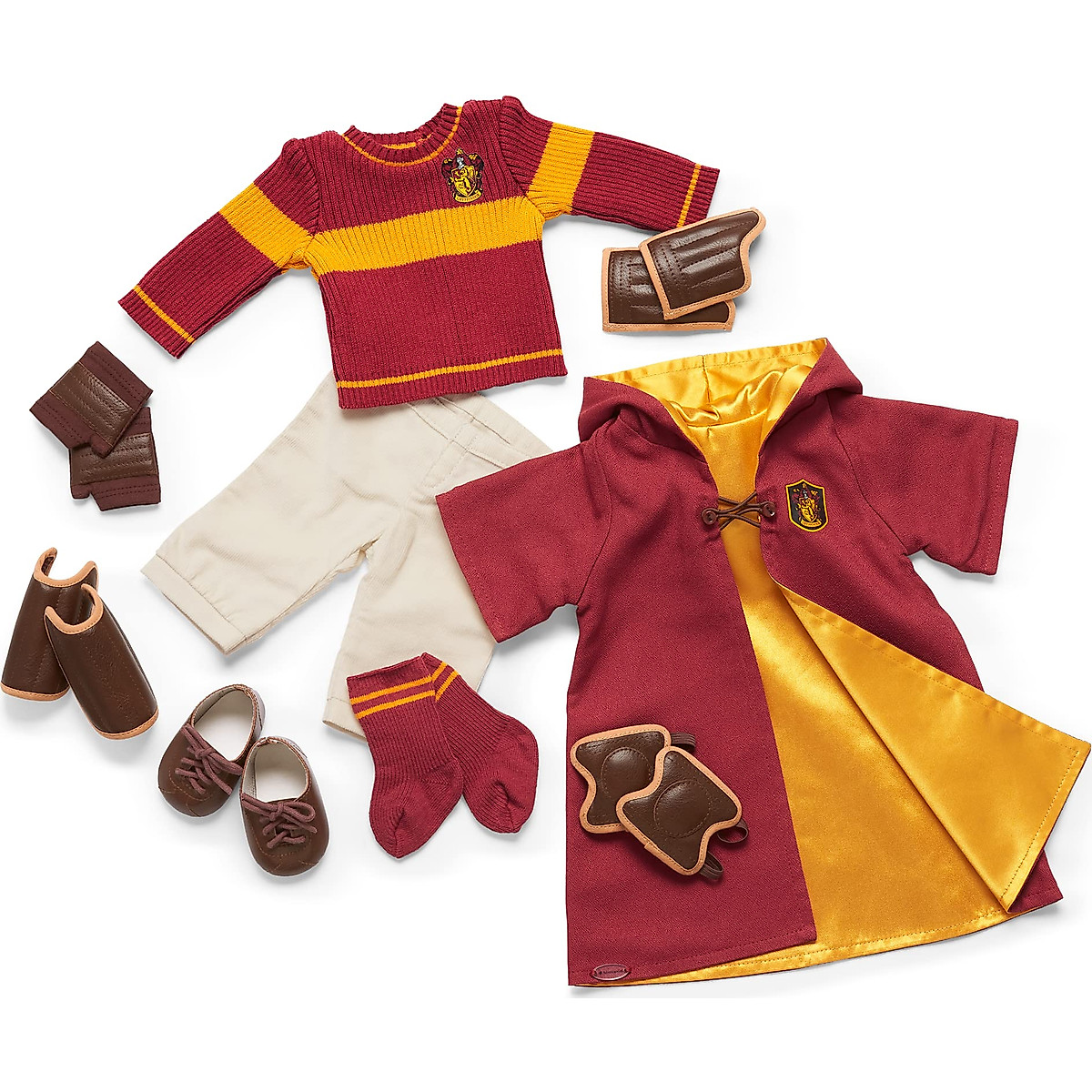 American Girl Harry Potter 18-inch Doll Gryffindor Quidditch Uniform Outfit with Robe Featuring House Crest, For Ages 6+