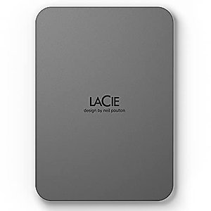 LaCie Mobile Drive Secure, 5 TB, Portable External Hard Drive 2.5 Inch Mac & PC Space Grey (STLR5000400)
