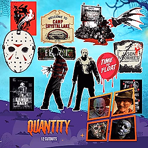 Amscan WB Mixed Horror Cutouts | 12 Pieces | Halloween Party Supplies, Horror House Decoration | Officially Licensed by Amscan