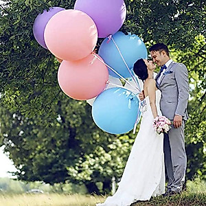 LOVESTOWN 36 inches Pastel Balloons, 12 PCS Large Macaron Balloons Jumbo Latex Party Balloons Giant Round Balloons for Wedding Party Festival Decorations
