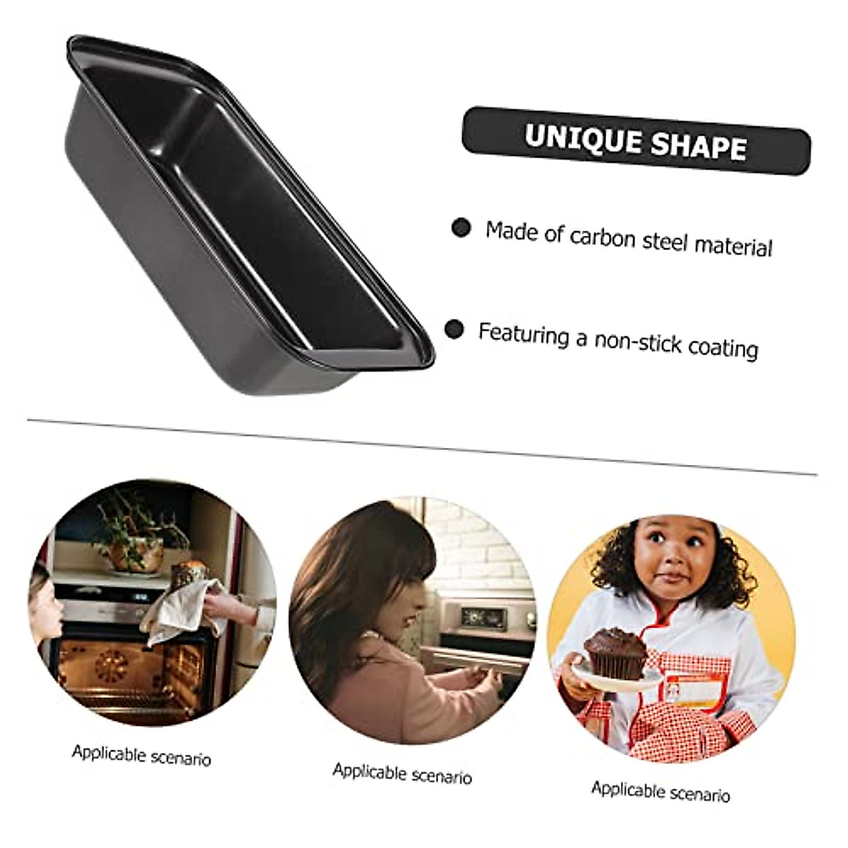 Hemoton Non Stick Baking Pan Bread Pan Non Stick Baking Sheet Kitchen Gadget Practical Toast Pan Bread Pan Carbon Steel Small Tools Bakeware Black Household Toast Mold Metal Dies