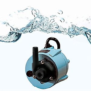 Little Giant 501203 205 GPH 115-Volt Manual Oil Filled Submersible or In-line Aluminum Direct Drive Pump, Blue, 1-42