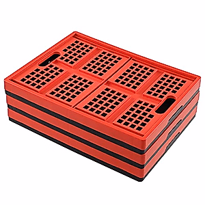 Gloreen 35 Quart Folding Crate Basket, Collapsible Storage Milk Crates, 3 Packs