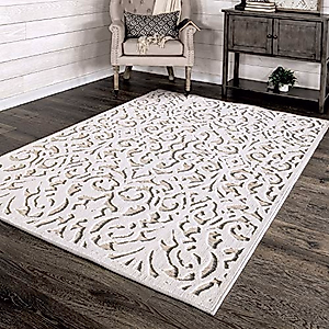 My Texas House by Orian Lady Bird Area Rug, 5'2" x 7'6", Natural Driftwood