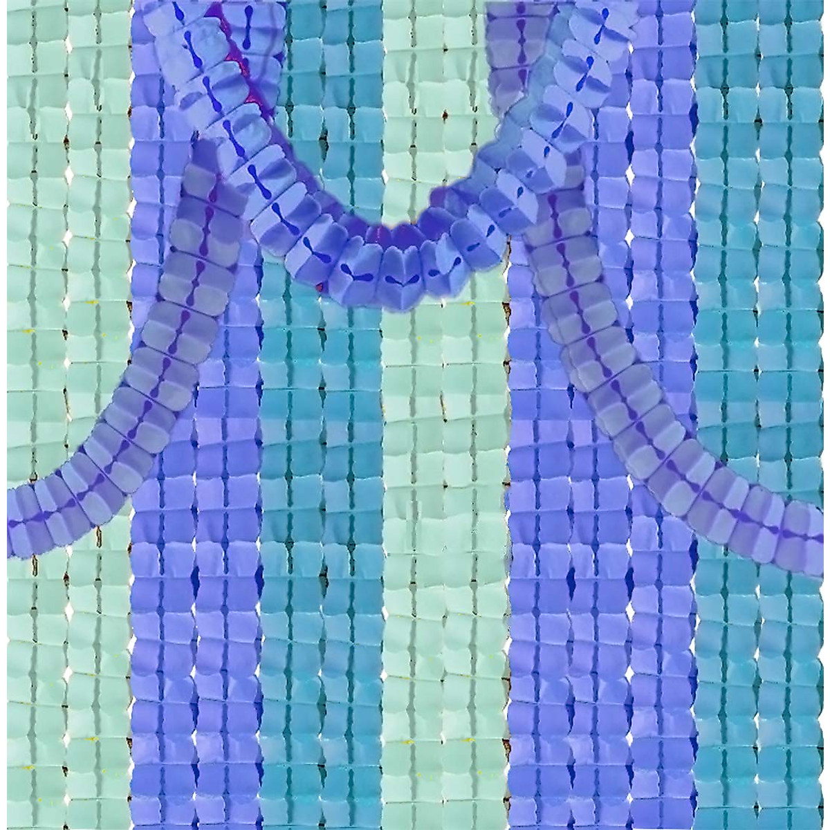 Reusable Party Streamers, MerryNine Four-Leaf Clover Paper Flower Garland for Party, Wedding Decoration, 11.81 Feet/3.6M Each, Pack of 6 (Four-Leaf Blue Set)