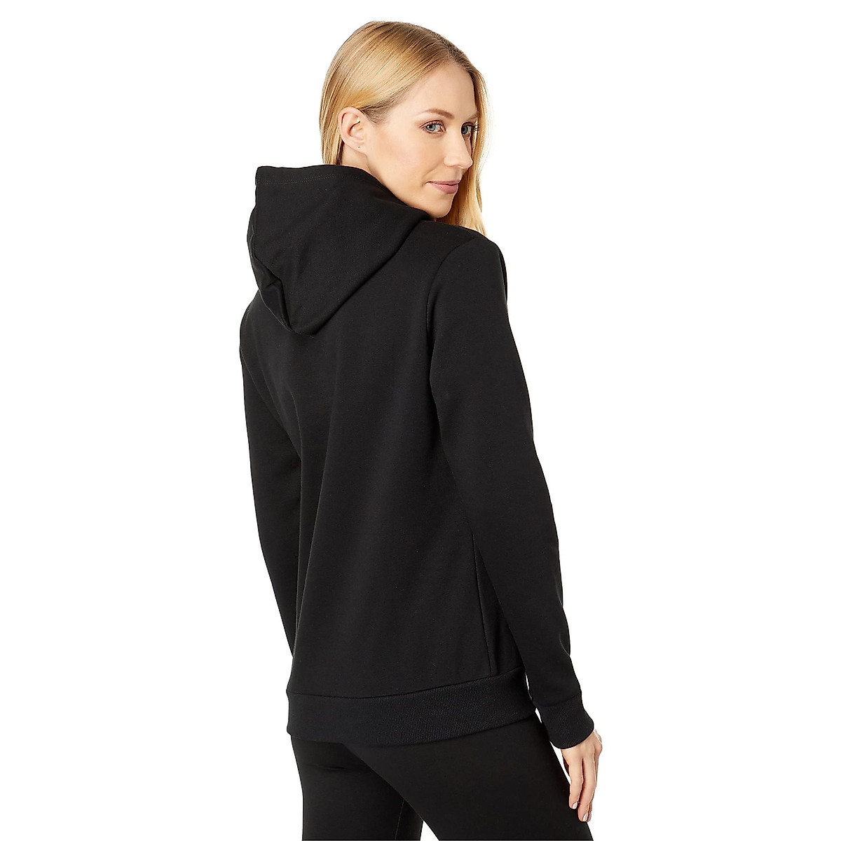 PUMA Womens Essentials Logo Fleece Hoodie (Available In Plus Sizes) Sweatshirt, Cotton Black, Small Plus