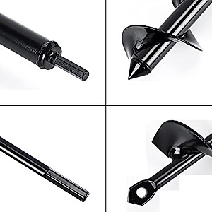 2 Pack Auger Drill Bit for Planting 3"x12" and 1.6"x9" Spiral Drill for Planting Flower Garden Auger Hex Drive Drill, Hole Digger Auger Set for 3/8” Hex Drive Drill