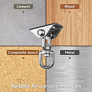 Aisto Heavy Duty Swing Hangers for Wooden Sets 2000 LB Capacity Hammock Hanger 360 Swivel Stainless Steel Swing Hardware Accessories 2 Packs for Porch Playground Yoga Heavy Bag