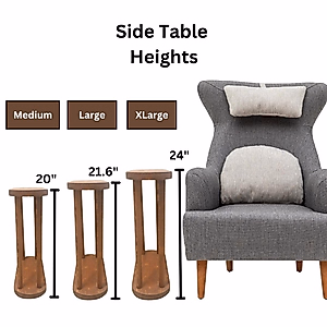 GENESIS WOODESIGN Oval Solid Wood Narrow Side Table, Slim End Table, Small Coffee Table (Chestnut, Large)