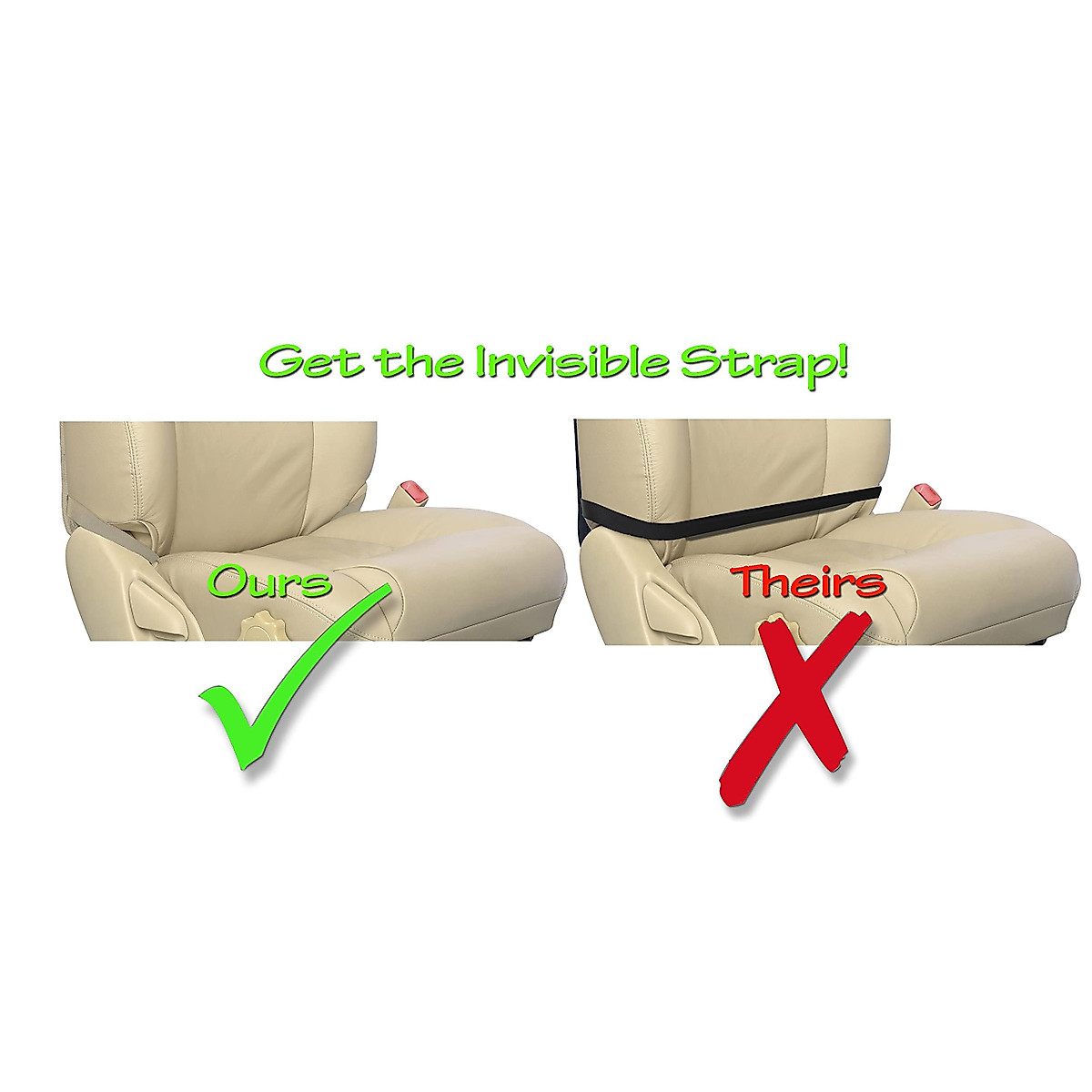 TIKE SMART Premium Kick Mats - Luxury Seat Back Protectors and Seat Covers with Invisible Strap - 2-Pack - Tan (Beige)