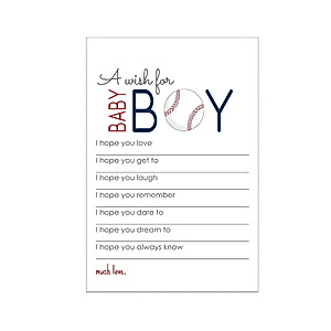 Paper Clever Party Baseball Wishes for Baby, 20 Pack – Cute Words of Wisdom for Baby Boy, Baby Shower Game Planning, Guest Book Alternative, Parents Keepsake Activity, Wishing Well Birthday Ideas