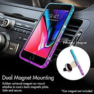 Silverback for iPhone SE Case 2022/2020, iPhone 8/7 Case, Moving Liquid Holographic Sparkle Glitter Case with Kickstand, Bling Bumper Ring iPhone SE3/2 iPhone 8/7 Case for Girls Women -Purple