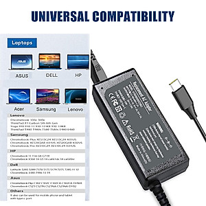 45W Type C USB C Laptop Charger Adapter Fit for Dell XPS 13 9333 9370 9360 9350 9365 9380 Latitude 13 3380 3390 3379 7350 7368 7370 7389 7390 2-in-1 Latitude 14 5490 7490 Latitude 15 5590 7569 Series