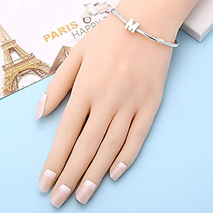 Alphabet Charms fit Pandora Bracelet 925 Sterling Silver Letter Charms Initial A-z Charm Beads for Bracelet(M)