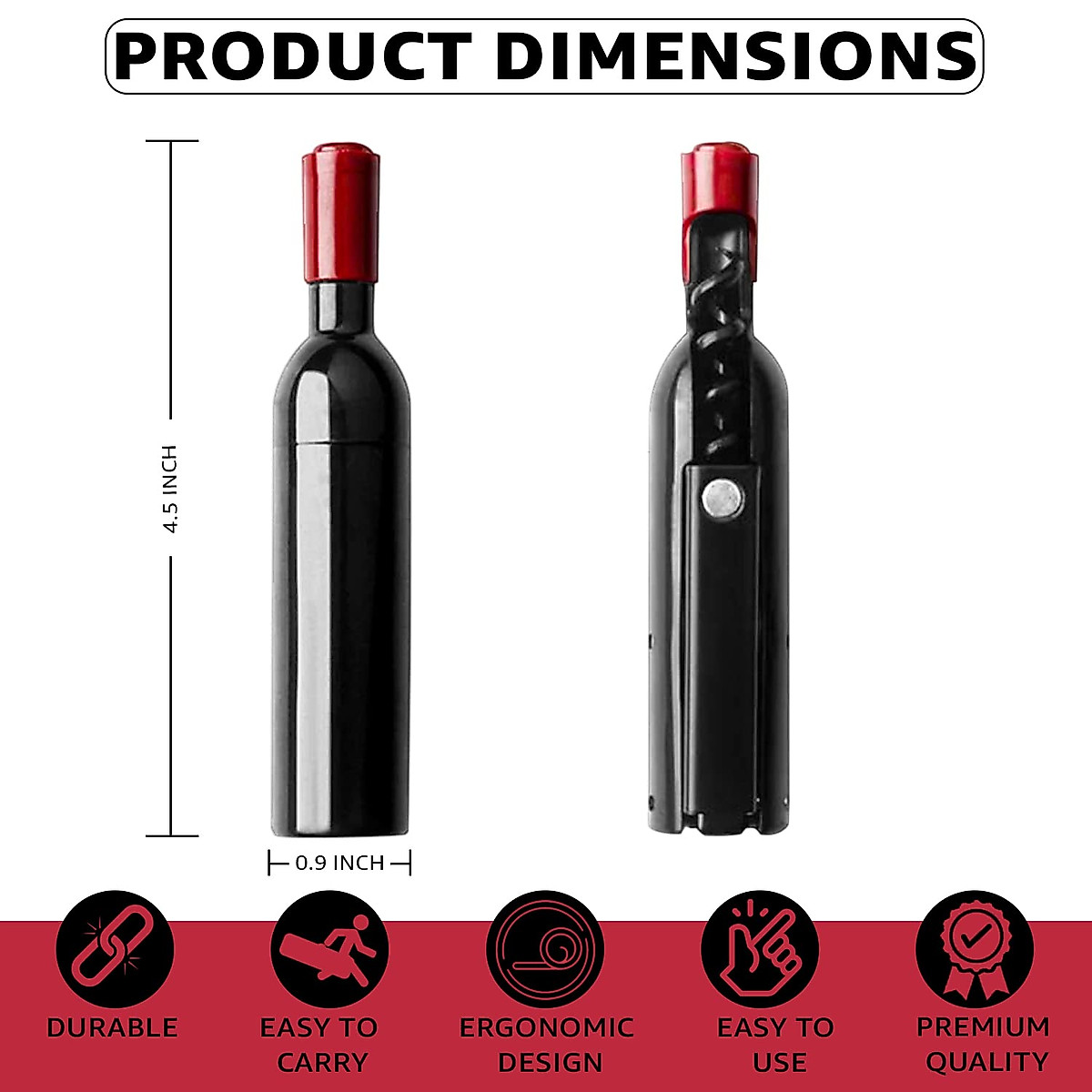 Multi-functional Corkscrew Wine Bottle Opener - Metallic beer Opener for sommeliers, waiters, and bartenders, Great for Gifts for Parties, With Magnet for Easy Storage and Hanging