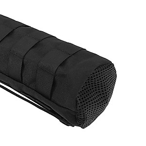 LOOGU Sports Water Bottle Pouch Bag, Molle Water Bottle Holder with Drawstring Open Top & Mesh Bottom, Travel Mesh Water Bottle Bag Tactical Hydration Carrier