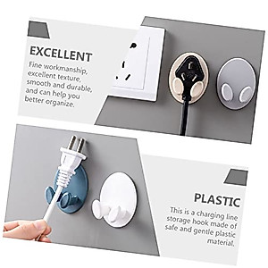 jojofuny 8pcs Socket Toothbrush Color Racks Car Phone Heavy Charging Organizers Seamless Key Adhesive Hanging Management Wire Line Stands for Hook Practical Cable Office Storage Mobile