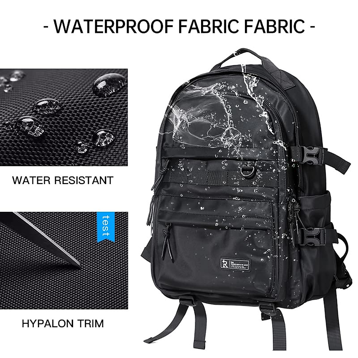 FILLOVE Laptop Backpack-15.6 Inch Computer Backpack with Charger, Water Resistant Teacher Bag Work Backpack with Laptop Compartment for Travel Business College Bookbag, Black