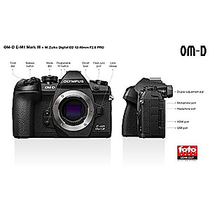 Olympus OM-D E-M1 Mark III Black Body with M.Zuiko Digital ED 12-40mm F2.8 PRO Lens (International Model)
