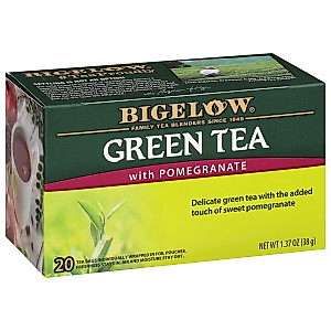 Bigelow Tea Green Tea with Pomegranate, Caffeinated Tea with Pomegranate, 20 Count Box (Pack of 6), 120 Total Tea Bags