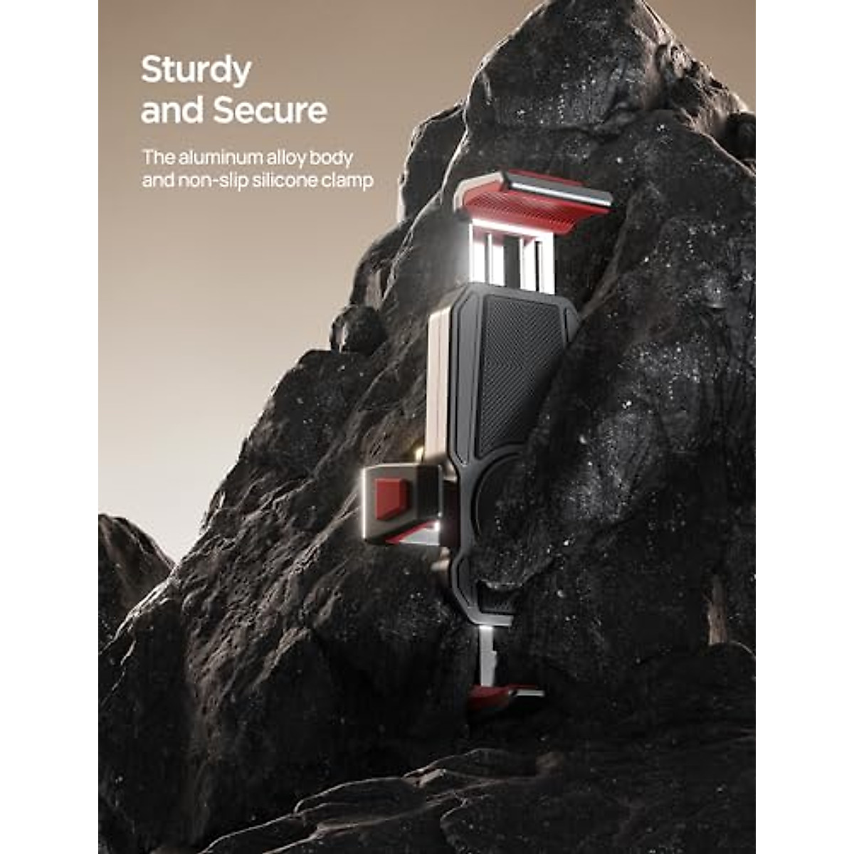 JOYROOM Aluminum Alloy Motorcycle Phone Mount with Vibration Dampener, Motorcycle Phone Holder for Motorcycle Harley Bike Bicycle Scooter ATV/UTV, Compatible with iPhone, Samsung, All Cell Phones