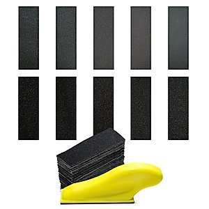 Micro Sander Tool Kit with 100 Piece Detail Finger Sander 3.5” x 1” Mini Sanding Block for Crafts, DIY, Wet Dry Sandpaper of 60, 80, 100,120, 150, 180,240, 320, 400 and 600 Grits
