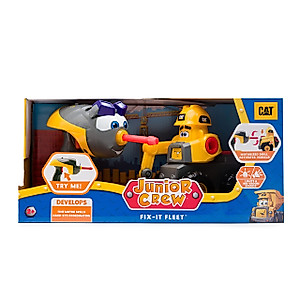 CAT Construction Toys, Fix-It Fleet Construction Toy Excavator, Ages 3+, Motorized Drill + Lights & Sounds, Improve Fine Motor Skills