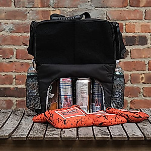 Cornhole Cooler Backpack, Holds up to 2 Sets (8 Bags), Bottle Opener, Cooler Holds up to 12 cans, Extra Compartments for Phone, Storage
