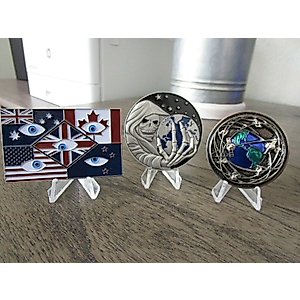 Lot of 3 Intelligence Challenge Coins NGA IC FVEY NSA Five Eyes Intelligence Community Grim Reaper National Geospatial Agency