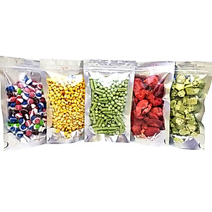 Clear Front Resealable Mylar Bags - 5 Mil - 6" x 9" x 3" Gusset Zip Seal Stand Up Pouch for Freeze Dried Fruits Food Grains Coffee Candy Tea Snacks Storage Container (100)